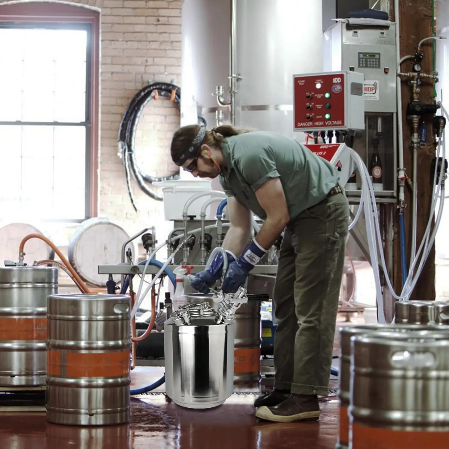 Stainless Steel Cleaning Keg - 5 Gallon for Beer Lines