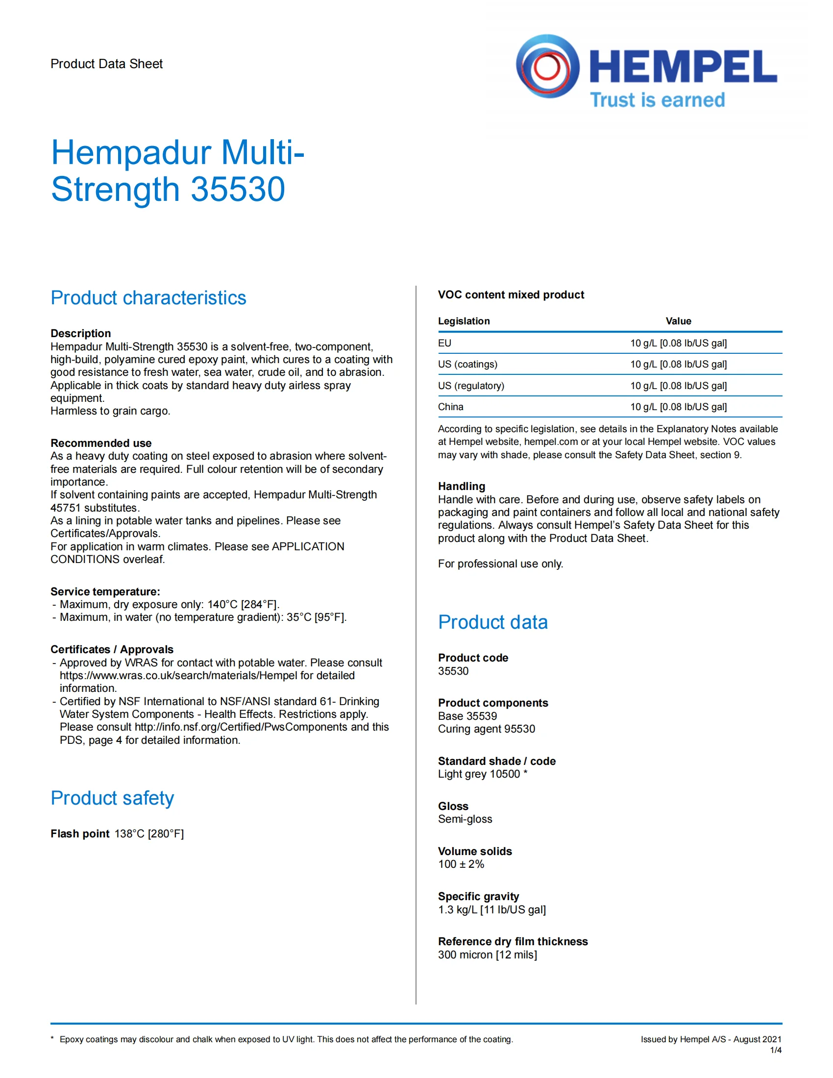 Hempel Hempadur Multi Strength 35530 - Buy Two-component,High-build ...