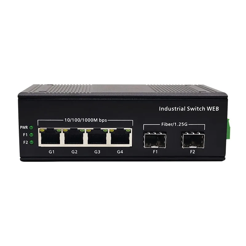 Industrial Ethernet Switch with 2 SFP Slots & 4 RJ45 Ports