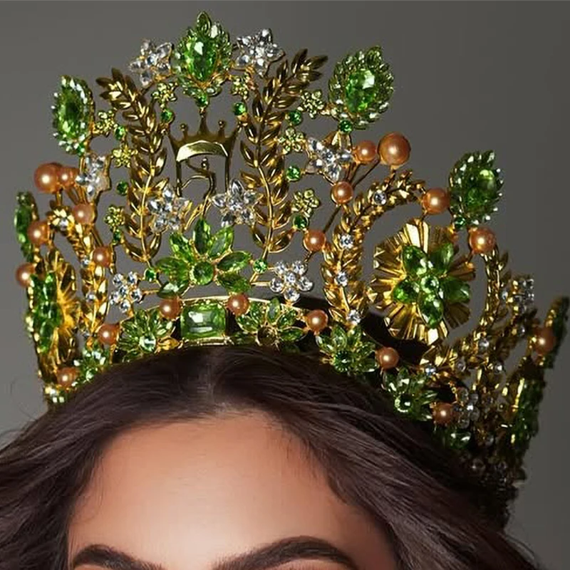 Golden Alloy Rhinestone Miss Earth Universe Crown Beauty Pageant Tiara ...