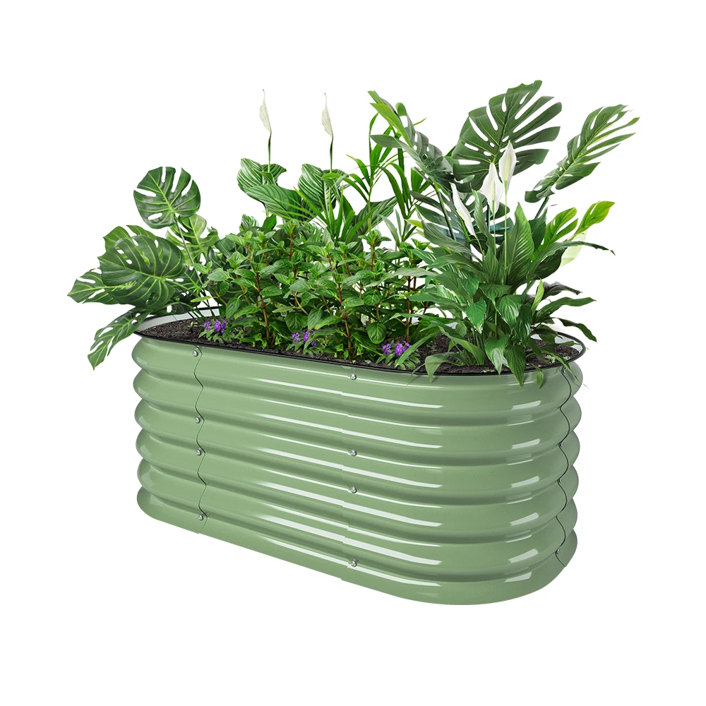 17'' Tall 3.5'x2' Outdoor Rectangle Diy Modular Corrugated Planter Box ...