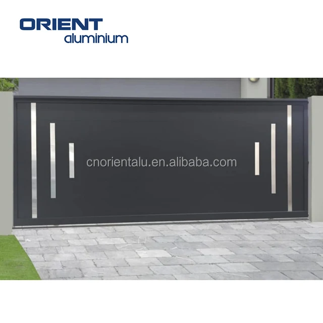 modern European main gate designs double door driveway powder coating ...