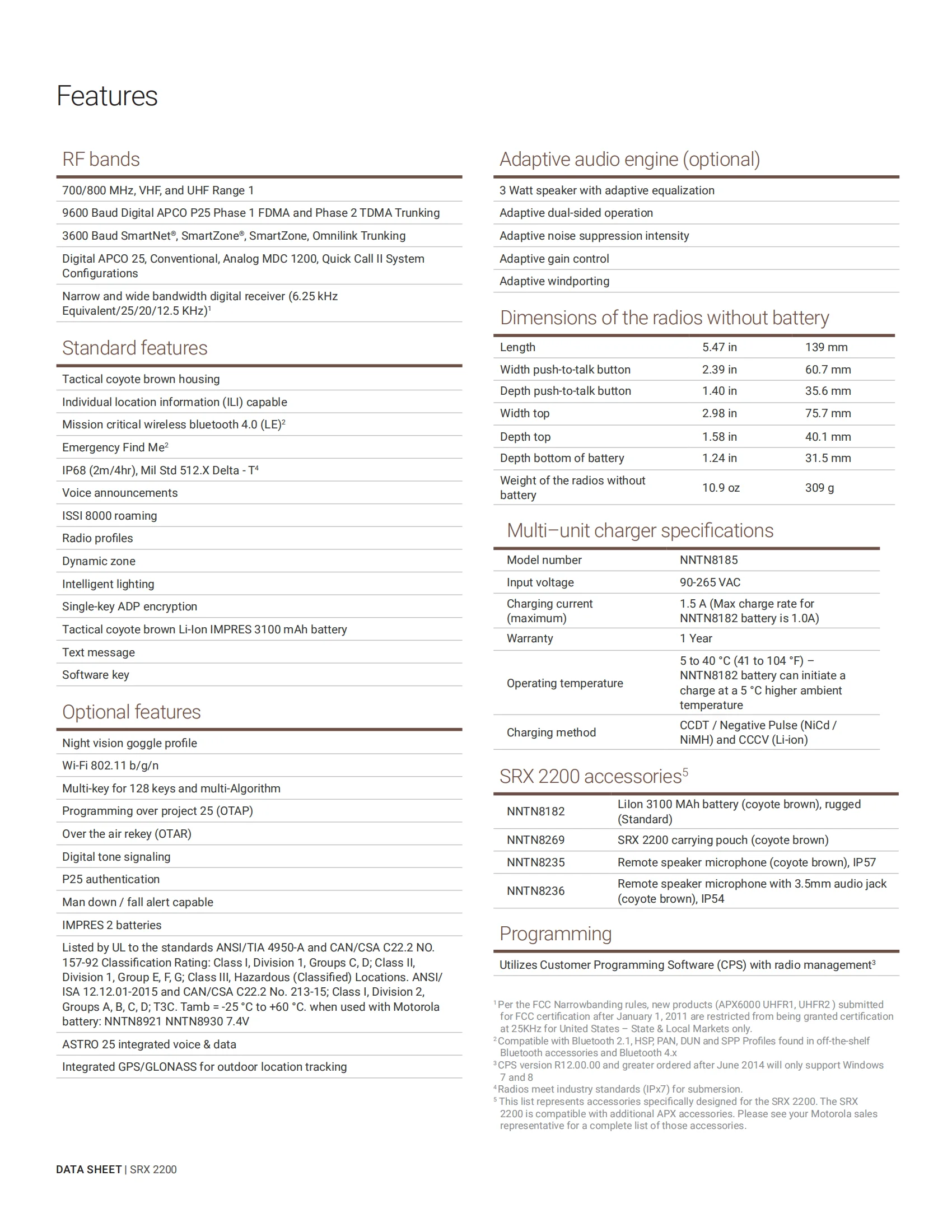 Motorola Srx 2200 Enhanced Combat Radio Ip68 Waterproof Bluetooth Gps ...