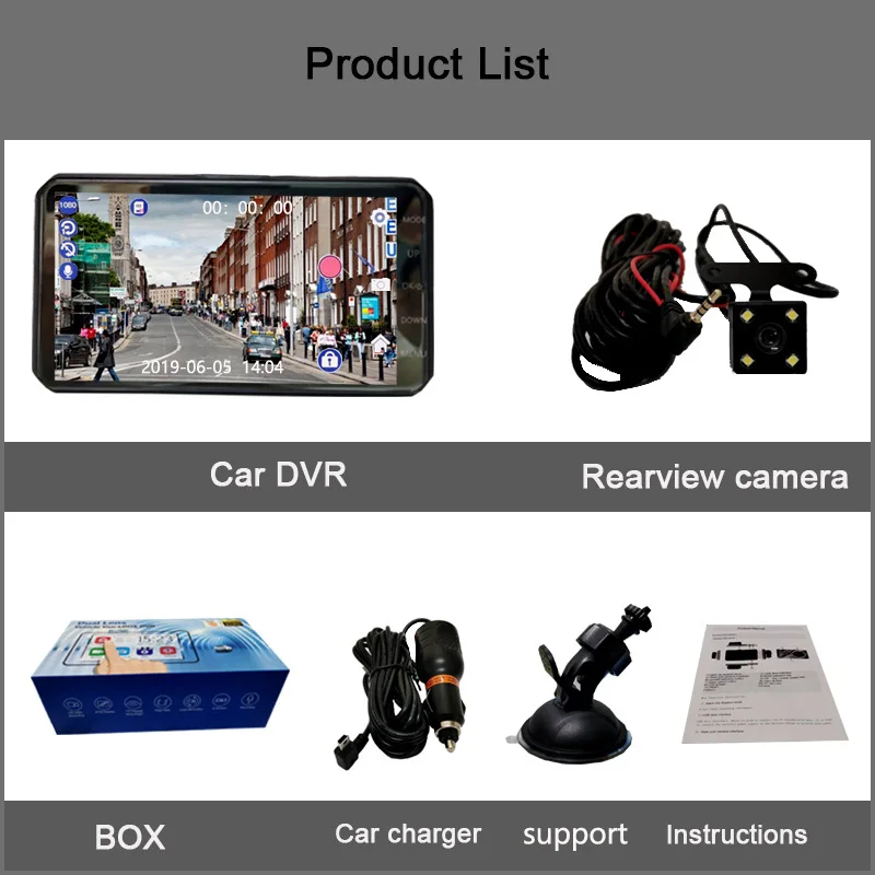 4 Inch Ips Touch Screen Car Camera Hd 1080p Dual Lens Universal Car Dvr ...