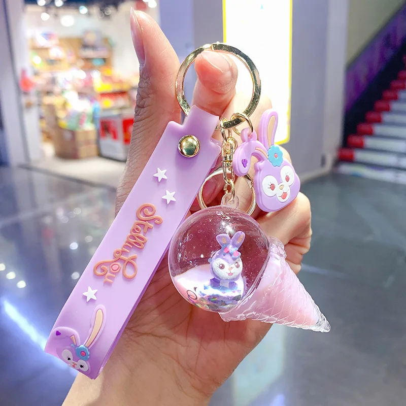 Creative Lollipop Key Chain Kawaii Floating Liquid Keychain Cartoon ...