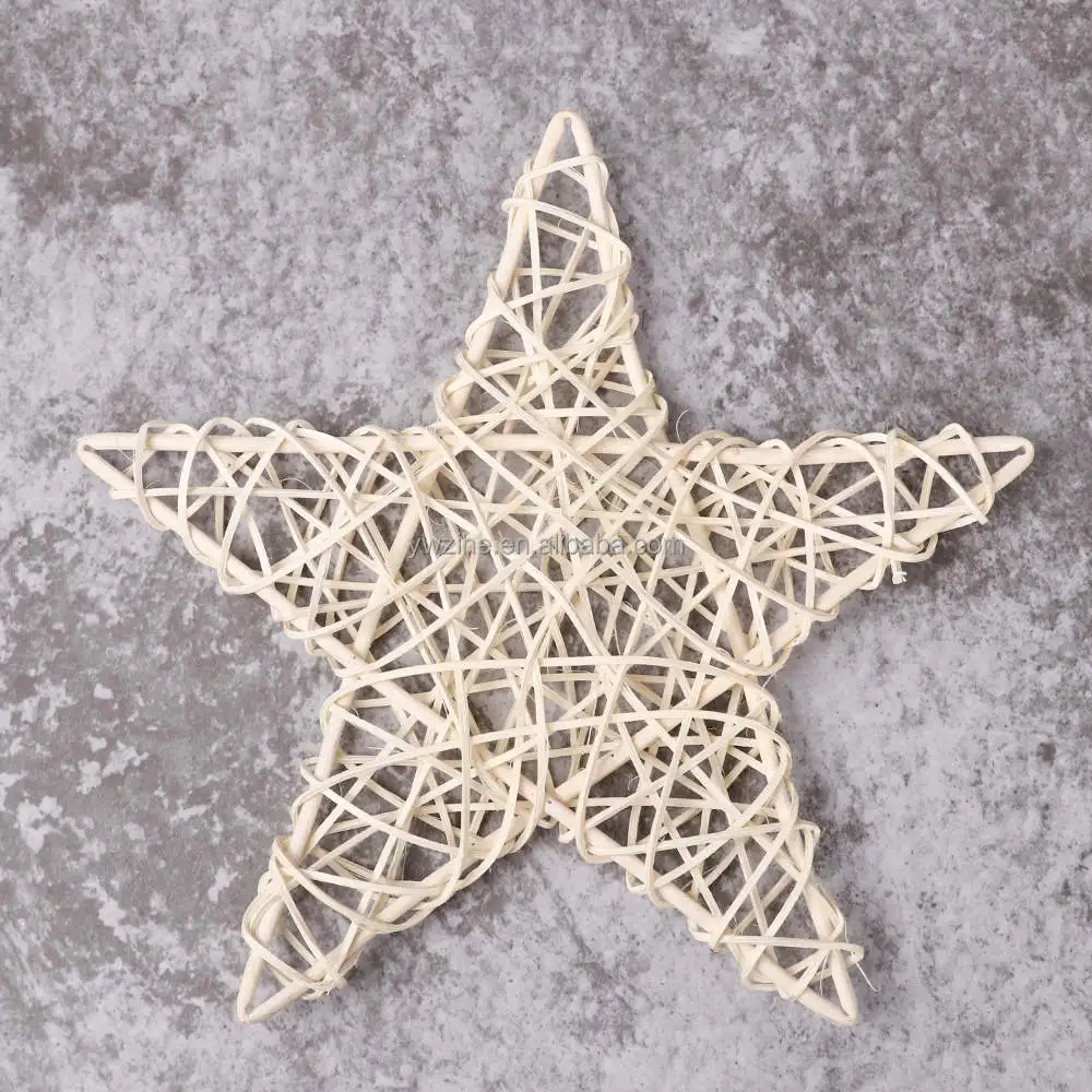 Indonesian Vine White Rattan Star Christmas Decoration Woven Wreaths ...