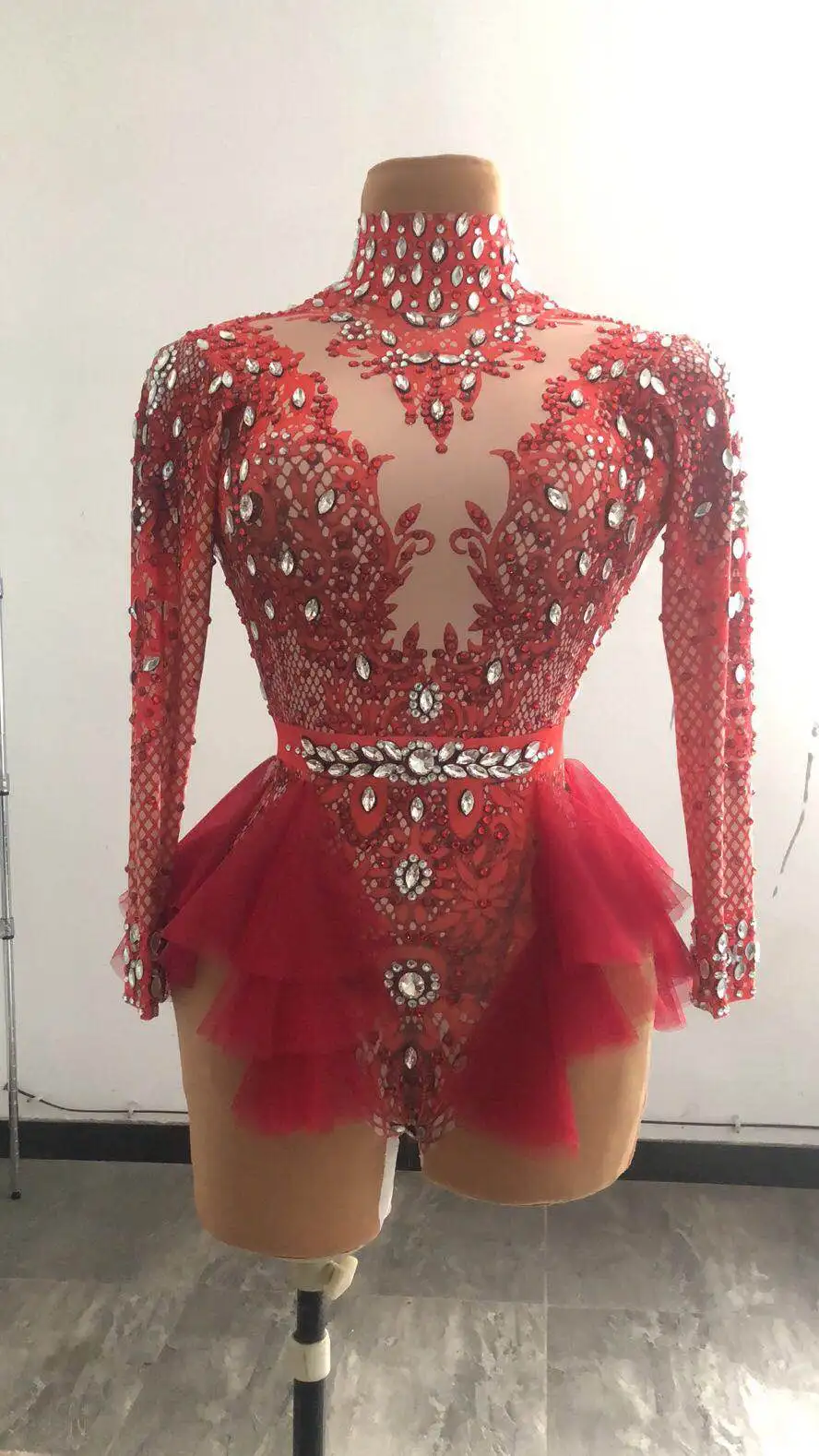 Party Crystal Rhinestone Bodysuit - Sexy Bodycon Leotard