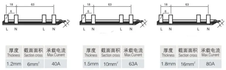 U Type Mcb Copper Busbar Electrical Connection Busbar Circuit Breaker ...