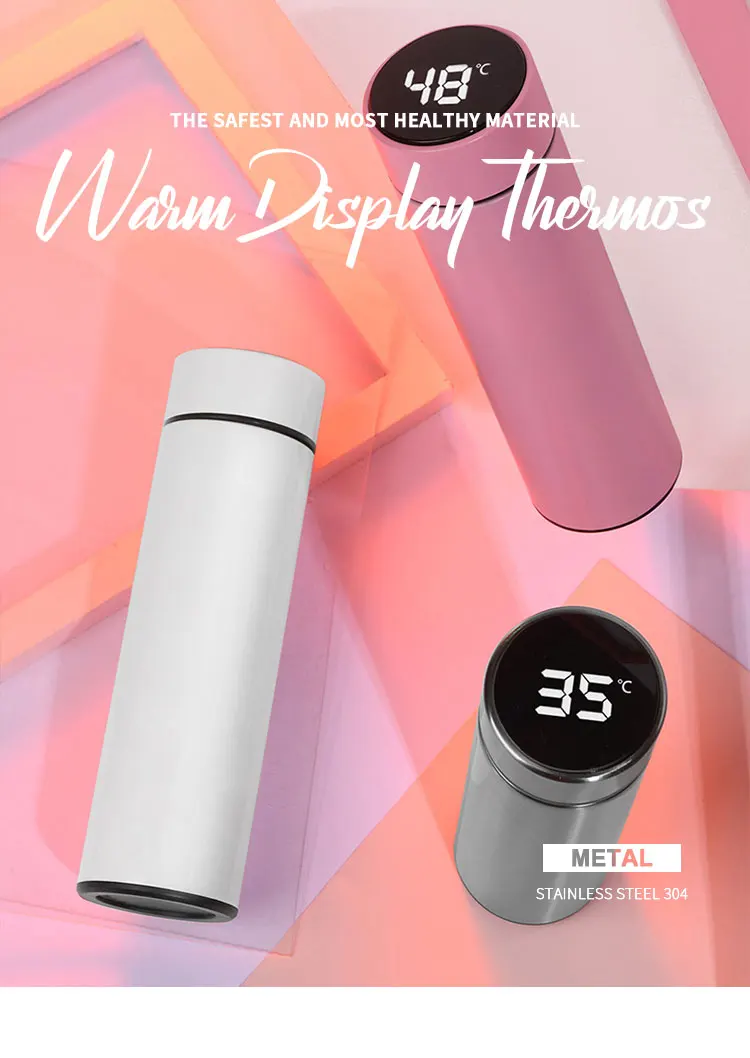 Smart Fancy LED Display Stainless Steel Isotherm Flask