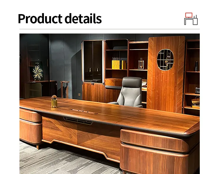 Classic Solid Wood Office Table Luxury Antique Office Desk And Chair ...