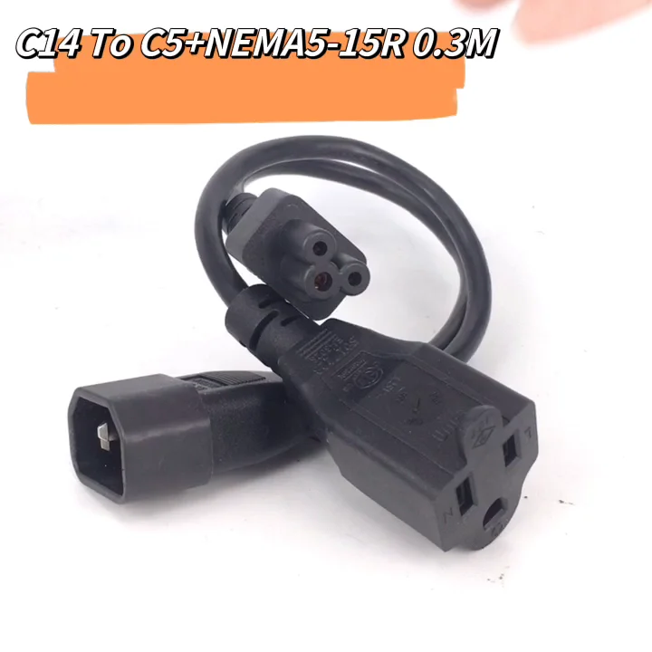 Ac Iec Spliter Power Cable C14 To C5 Nema 5-15r Y-type 1 To 2 Extension ...