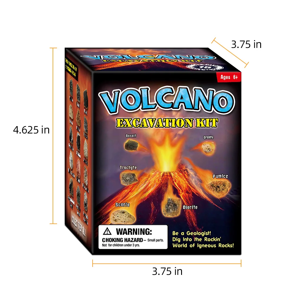 6 Of 15 Specimens Volcano Rocks Excavation Kit Children Be A Geologist ...