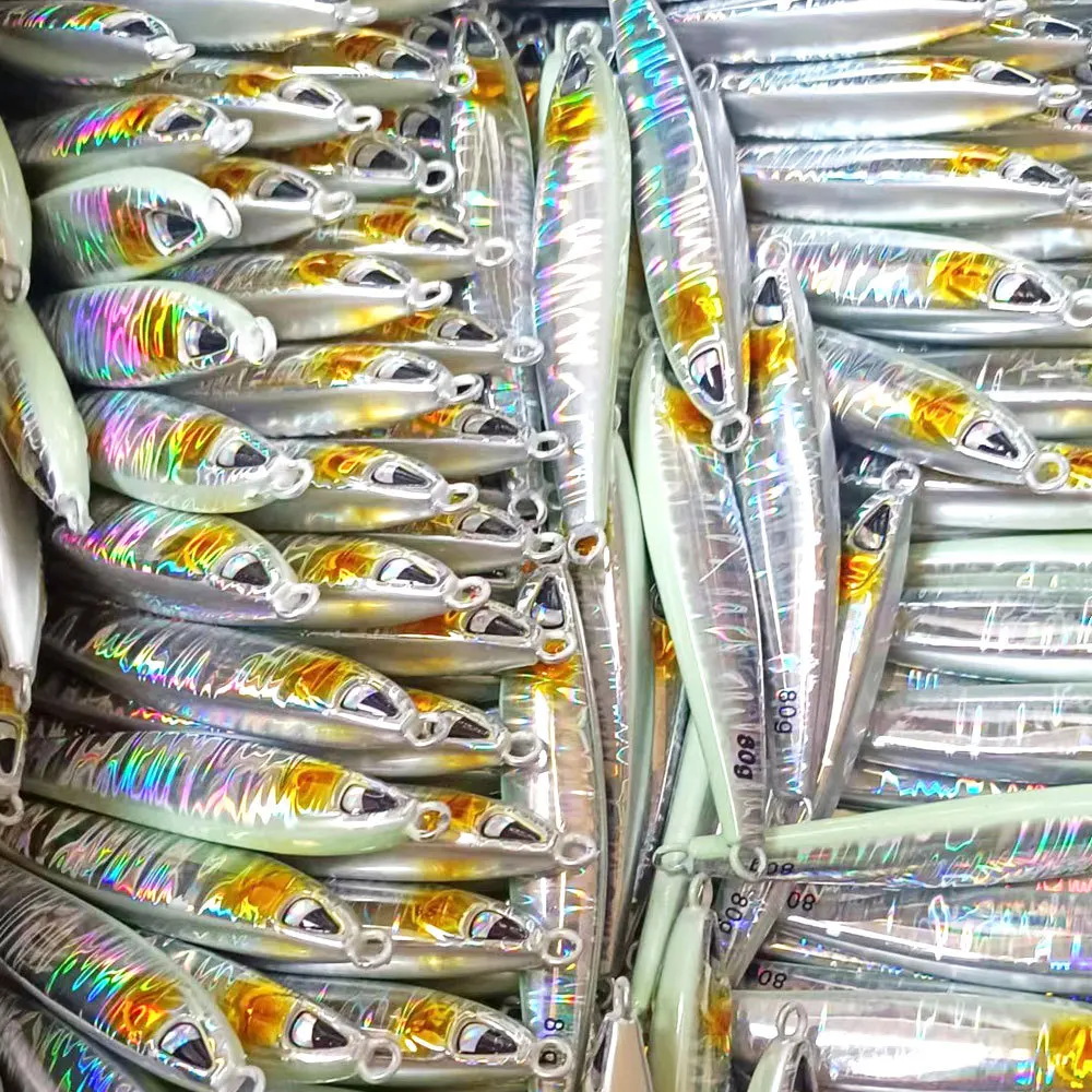 Metal Jig Lures 60g 80g 100g Deep Sea Sinking Slow Falling Lure Peche ...