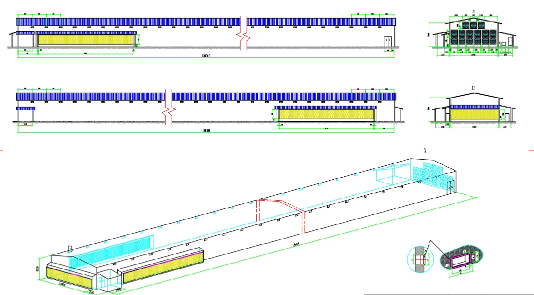 Two Story Insulated Portal Light Steel Poultry Farm Design Chicken Shed ...