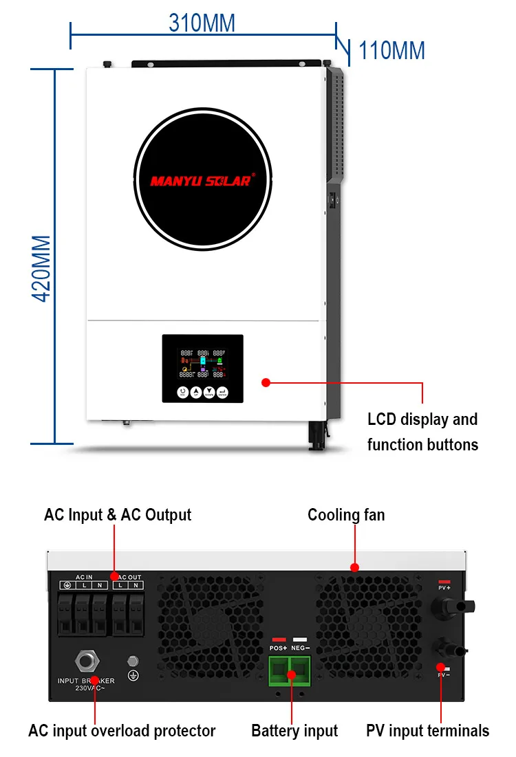 6.2kw 48v On/off Grid Inverter 120a Mppt Inverter Solar Charge Controller Solar Inverters - Buy ...
