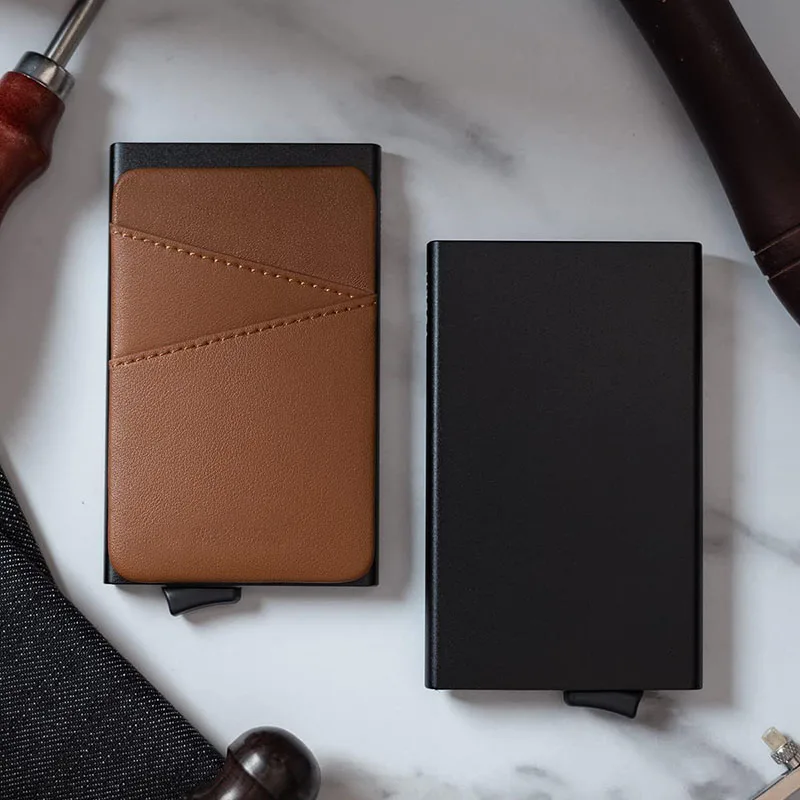 Men's Ultra-thin Wallet Metal Card Wallet Pop-up Aluminum Credit Card ...