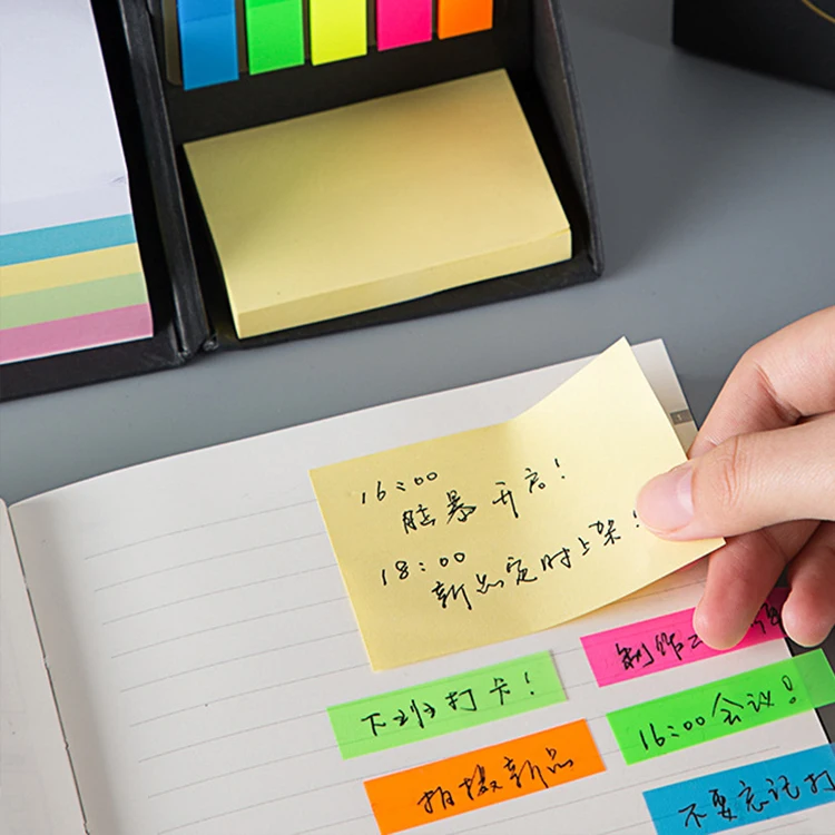 Customized logo Sticky Notepad Set Office Desktop Office Use Sticky ...