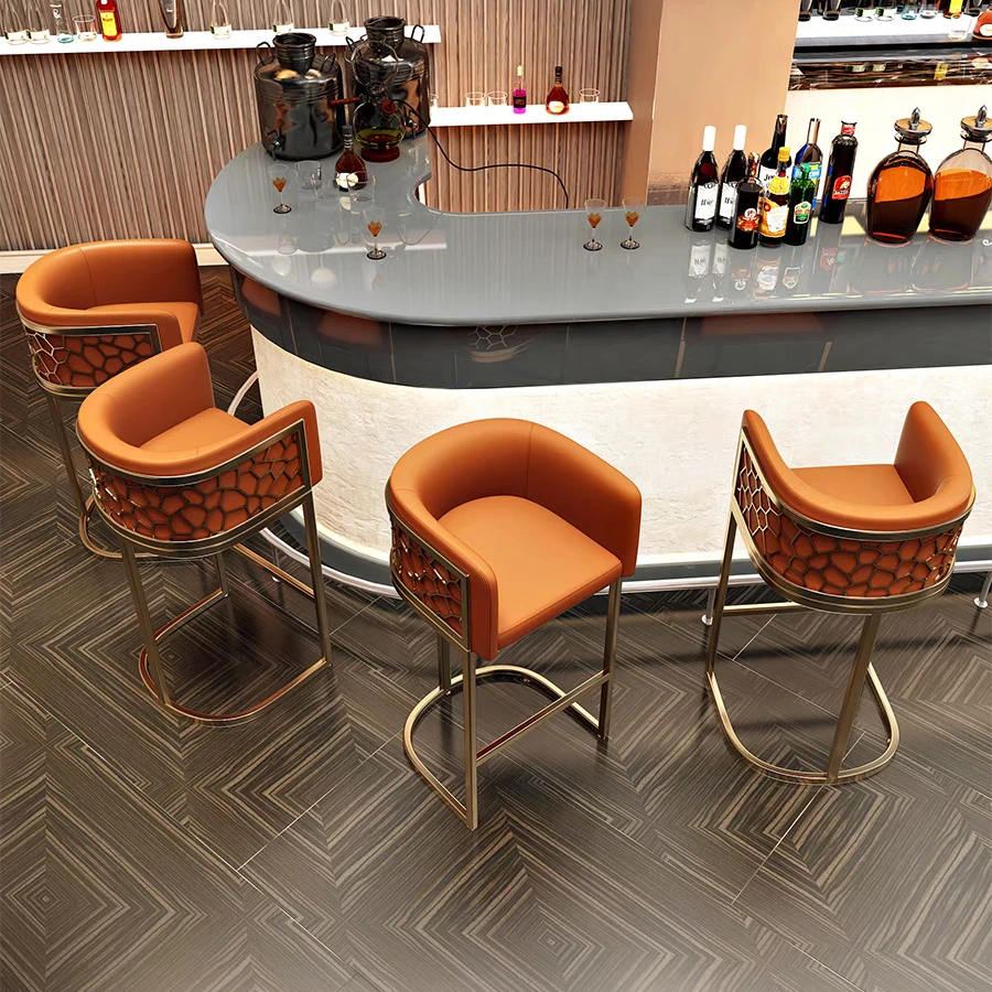 SHIMU Modern Luxury Honeycomb Bar Stool High Chair Kitchen Island ...