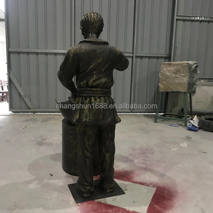 Antique Copper Stinky Tofu Figure Sculpture Restaurant Welcome ...