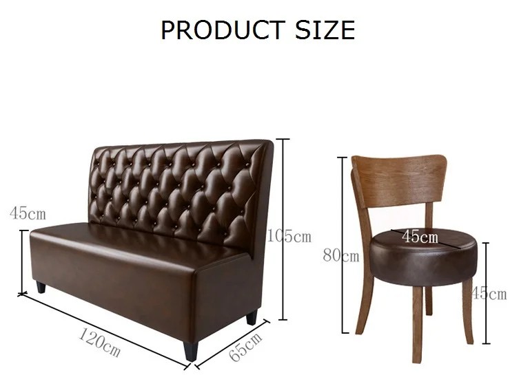 Modern Leather Chesterfield Booth Sofa Set - Retro High Back, Button ...