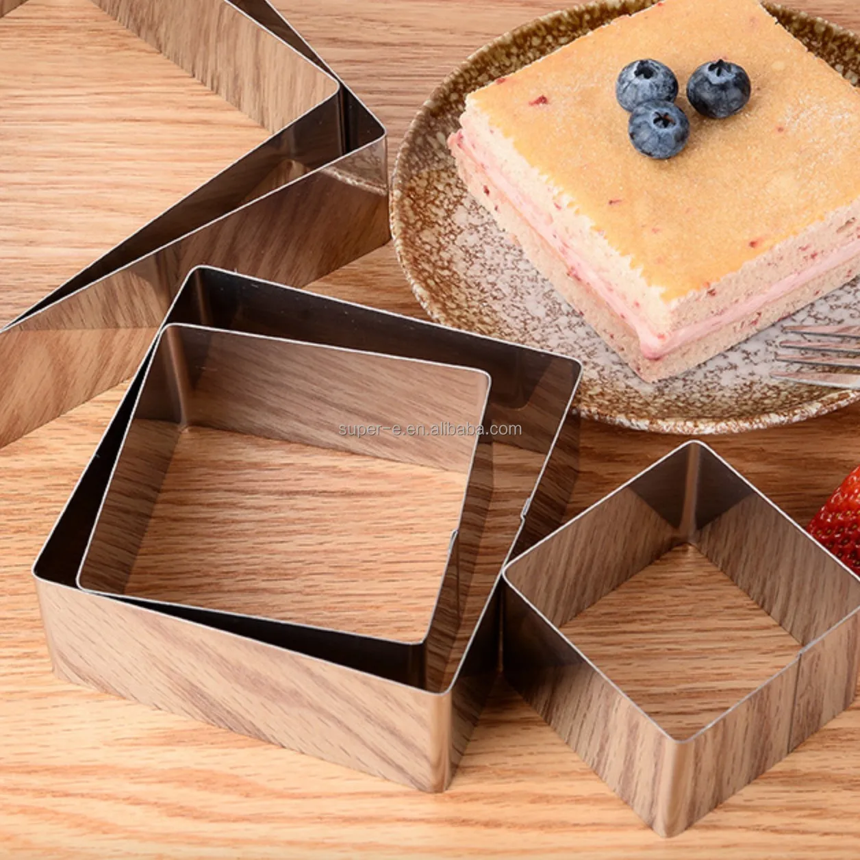 Multiple Sizes Stainless Steel Square Mousse Ring Cheesecake Pastry ...