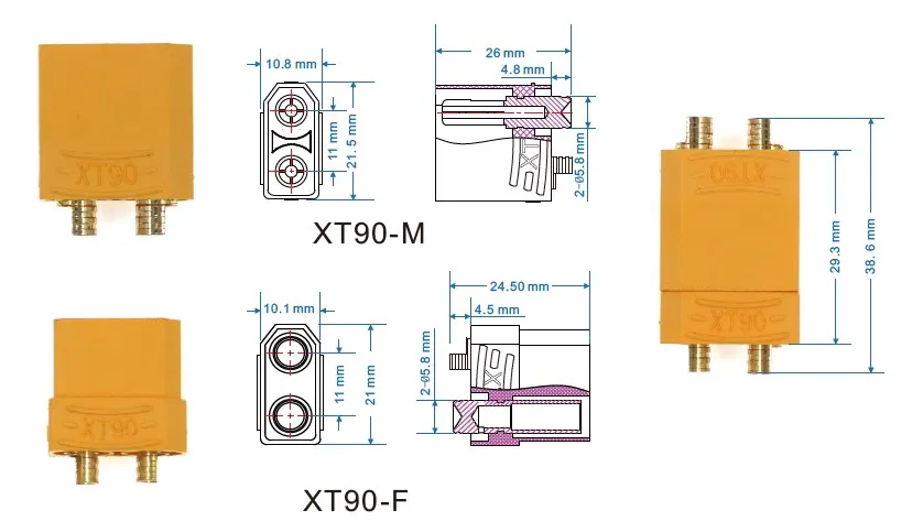 High Quality Mr60 3pin Male To Female Battery Power Connectors Motor Controller Connectors - Buy ...
