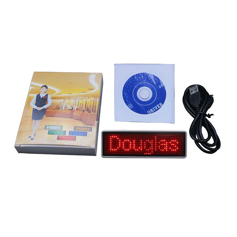Usb Programmable Mini Led Display Sign Advertising Led Badge - Buy Led ...