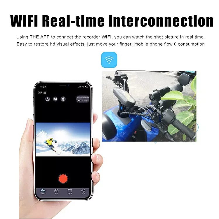 2023 1080p Support Wifi 1600mah Motorbike Dash Cam Bicycle Motorcycle ...