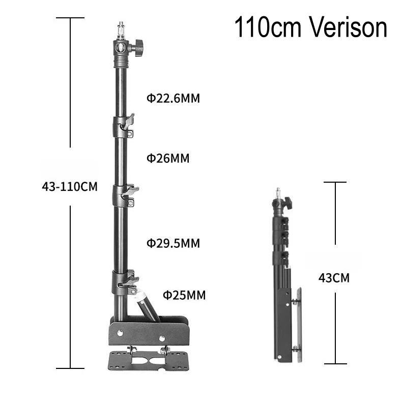 110cm/130cm Wall Mounting Triangle Arm Ceiling Wall Mount Light Tripod ...