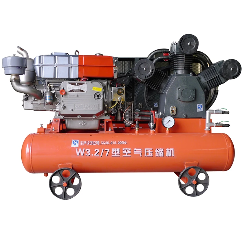 W3.2-7 7bar Mobile Diesel Air Compressor Drilling Machine Portable ...