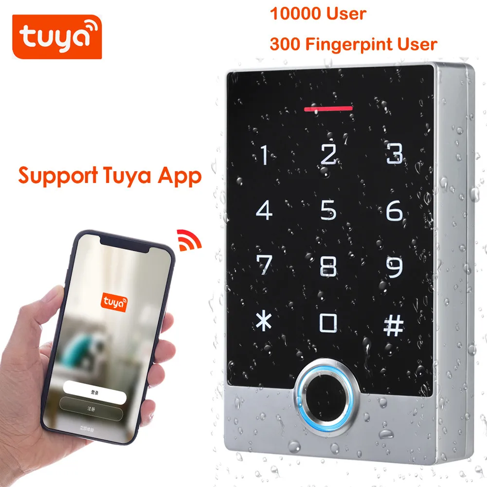 Tuya App Wifi Ip68 Waterproof Keypad Touch Screen Fingerprint Rfid Access Control Reader ...