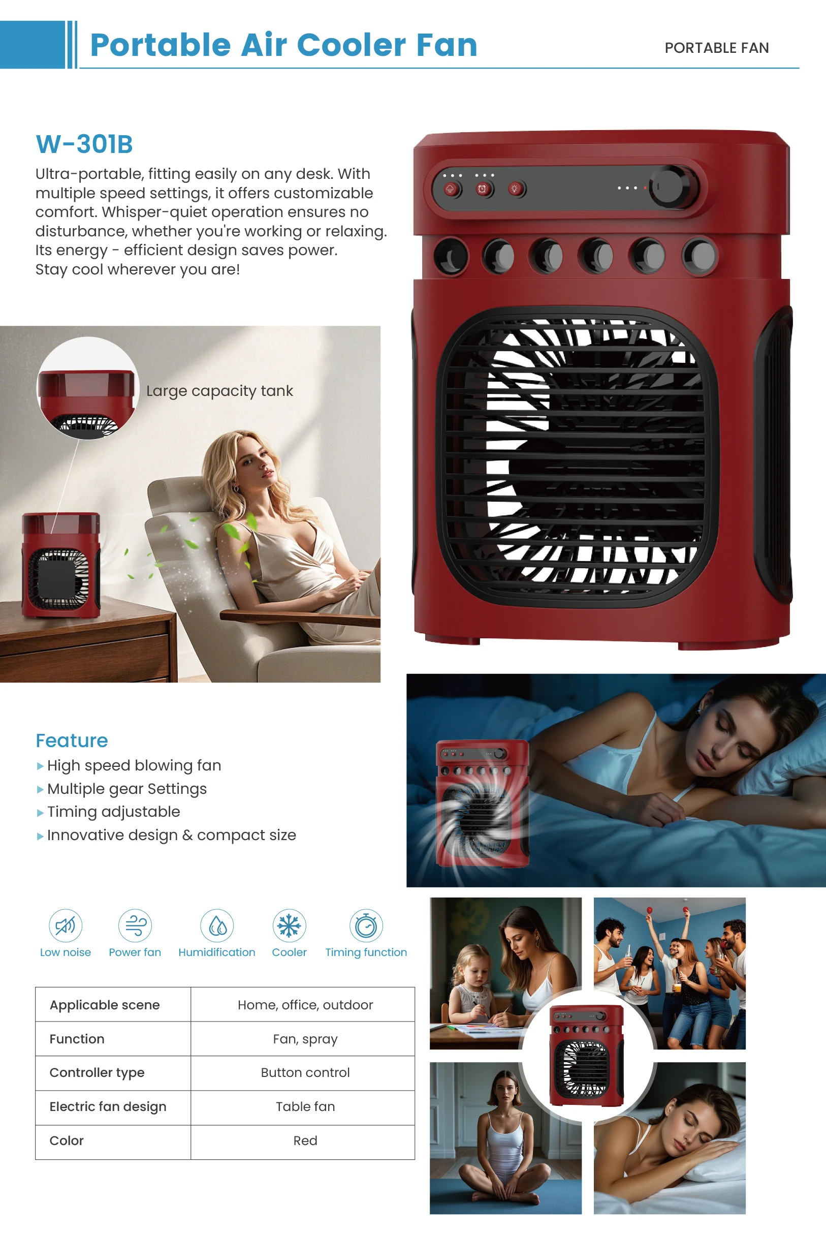 Rechargeable High Speed Mini Fan with Water Mist Cooling