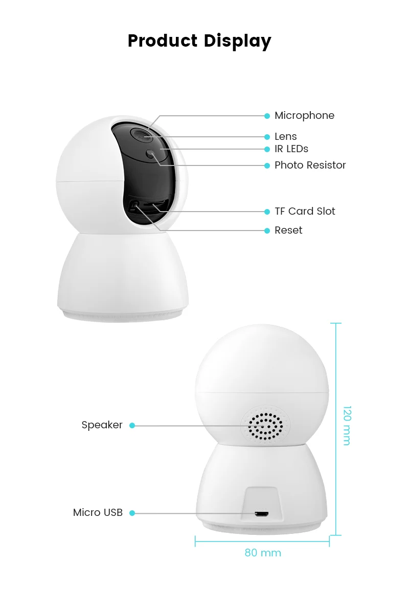 Home Remote Monitoring Infant Sleeping Monitor Wifi Icsee Smart 360 Pet ...