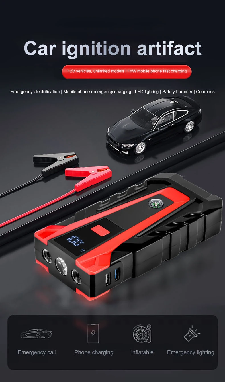 Car Jump Starter Power Bank Vehicle Booster Starting Device Emergency ...