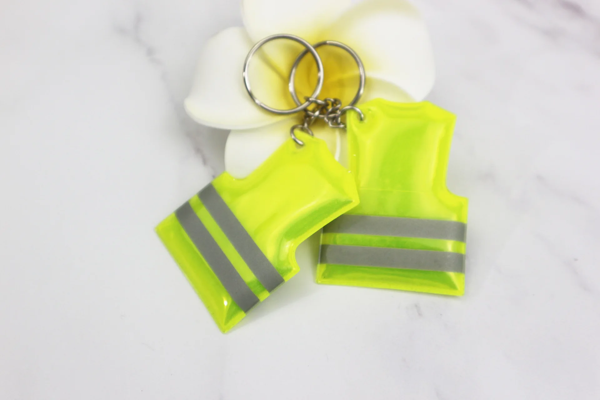Customized PVC Reflective Vest Shape Keychain With Light, Led Keychain ...