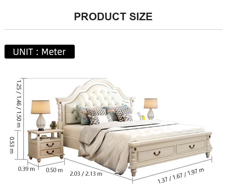 American Style Solid Wood High Box Storage Light Luxury Carved Bed Head ...