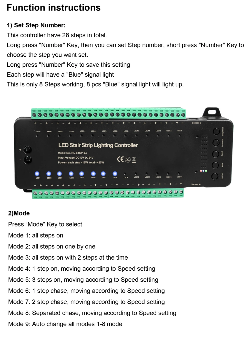 28-step Human Body PIR Motion Sensor Multiple Modes with Remote Control ...
