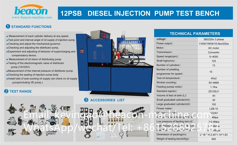 Beacon Diesel Fuel Injection Pump Test Bench 12psdw Hydraulic ...