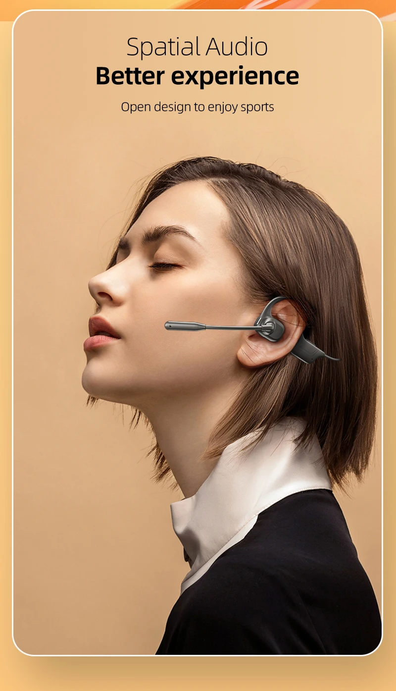 Air Conduction Headphone 5.2 Open Ear Headset Bone Conduction Wireless ...