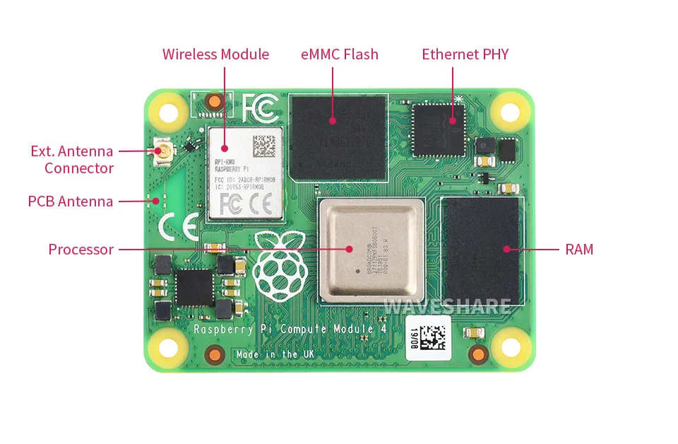 Raspberry Pi Compute Module 4 with 2GB RAM and 8GB Emmc