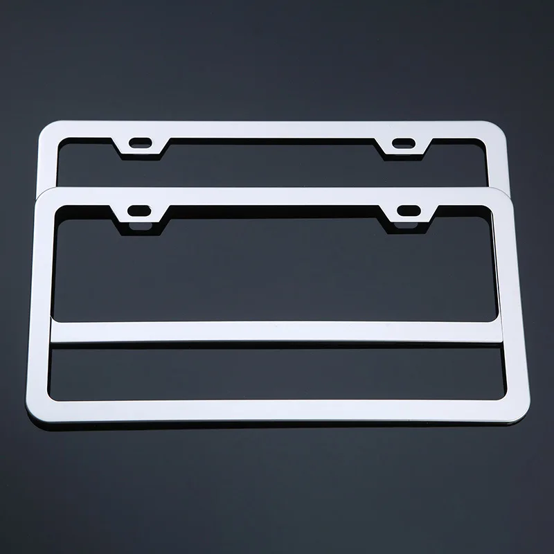 2pcs Carbon Fiber Customised Logo Car License Plate Frame 2 Holes US ...