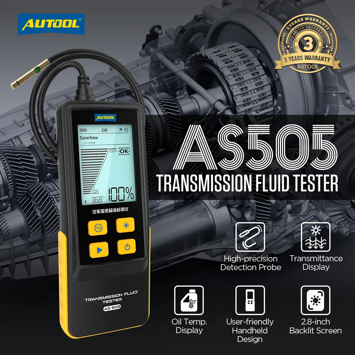 AUTOOL AS505 ATF Temperature Sensor for Accurate Transmission Fluid ...