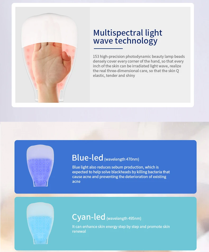 Photon LED Light Therapy Hand Beauty Red Light Therapy Hand Equipment 7 ...