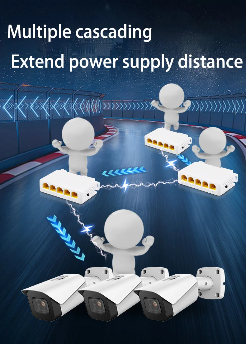 The Best Poe Extender Repeater 10/100mbps 1 In 4 Out For Poe Switch Nvr ...