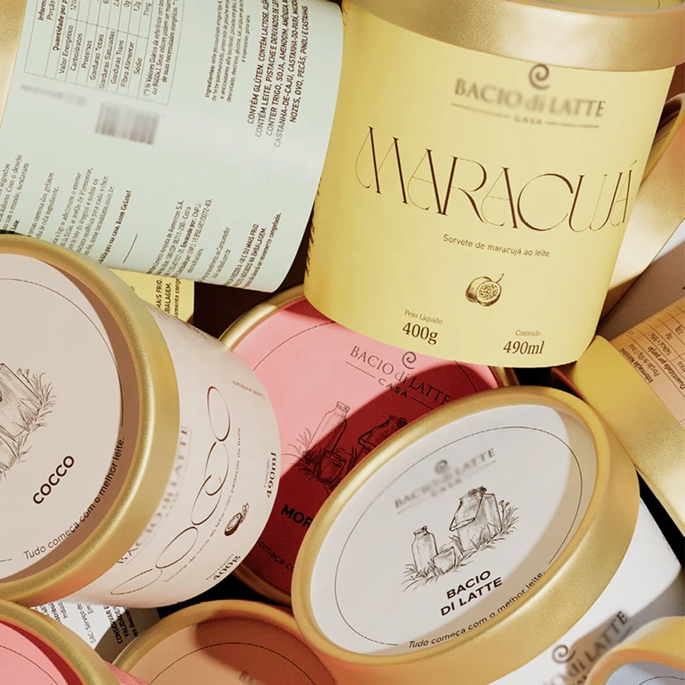 Custom Logo Biodegradable Ice Cream Paper Cup Walls Packaging Ice-cream ...