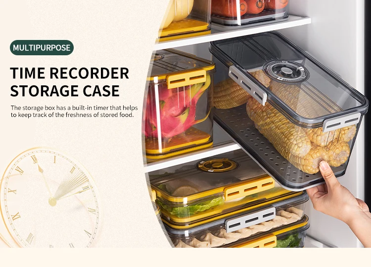 Kitchen Plastic Stackable Refrigerator Organizer Vegetable Fruit ...