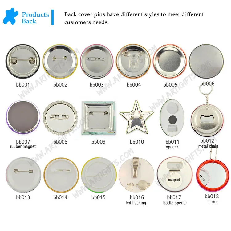 Blikken Bedrukt - Custom Metal Magnetic Star Shape Badges