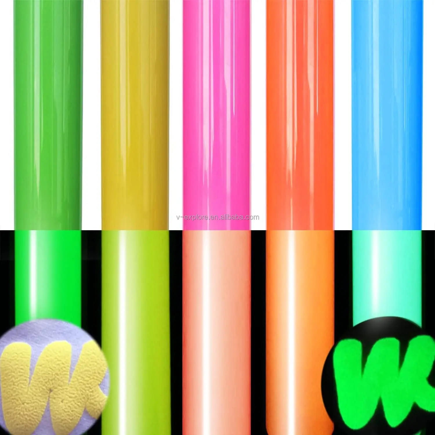 Wholesale Luminous Htv Foam 3d Puff Glow In The Dark Heat Transfer ...