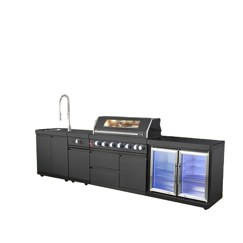 Prefab kitchen modular outdoor kitchen cabinet bbq commercial grill ...