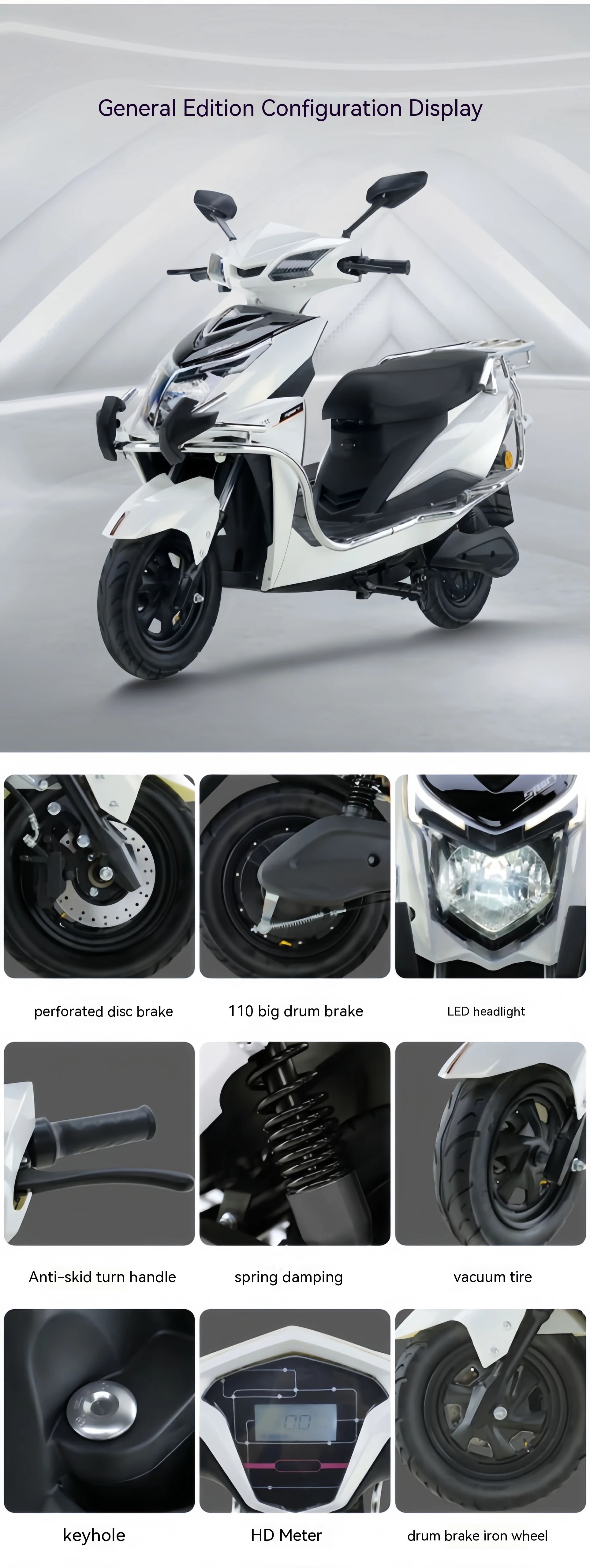 Long Range 60v Lead Acid Battery Electric Motorcycle 1200w Moped Scooters With High Quality For ...